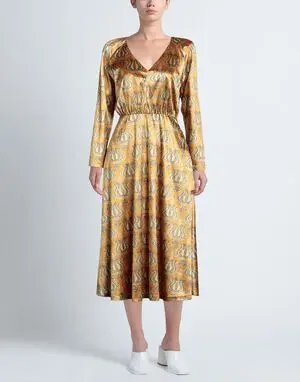 NIU Multicolor Pattern Midi Dress - Yellow