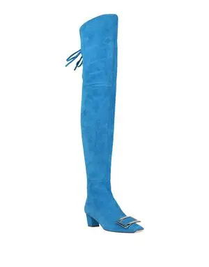 ROGER VIVIER Over-the-knee Leather Boots - Blue