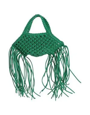 Yuzefi Leather Handbag With Fringes Green