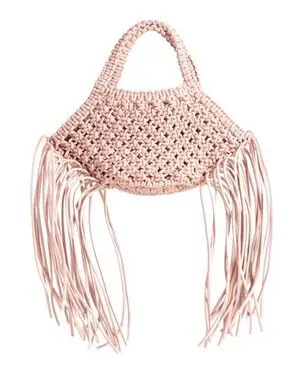 Yuzefi Leather Handbag With Fringes - Pink