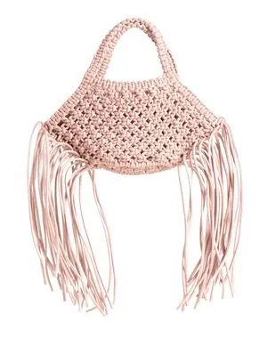 Yuzefi Leather Handbag With Fringes - Pink