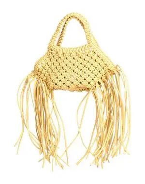 Yuzefi Leather Handbag With Fringes Yellow