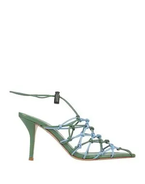 GIA BORGHINI Leather Sandals - Sage Green