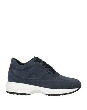 Hogan Soft Leather Glitter Sneakers - Blue