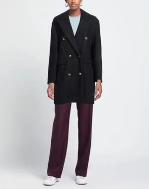 DONDUP Coat In Virgin Wool And Polyamide - Blue