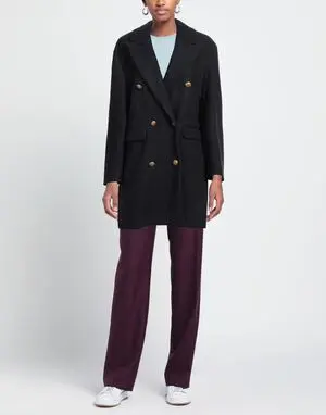 DONDUP Coat In Virgin Wool And Polyamide - Blue