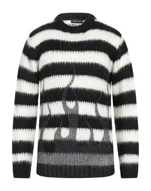 VISION OF SUPER Striped Printed Knit Sweater