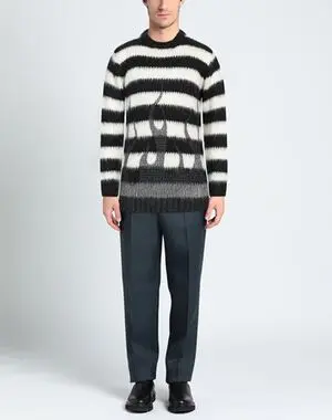 VISION OF SUPER Striped Printed Knit Sweater