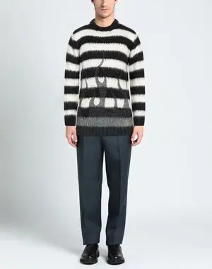 VISION OF SUPER Striped Printed Knit Sweater