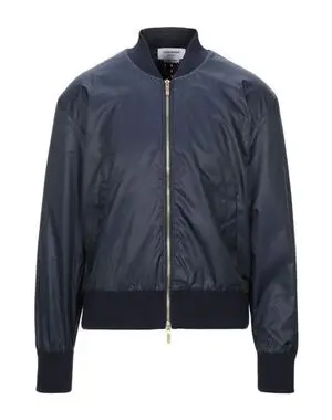 Thom Browne Jacket In Polyester And Cotton Blue