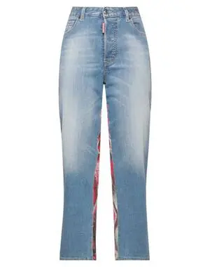 Dsquared2 Mom Fit Jeans With Leather Trims