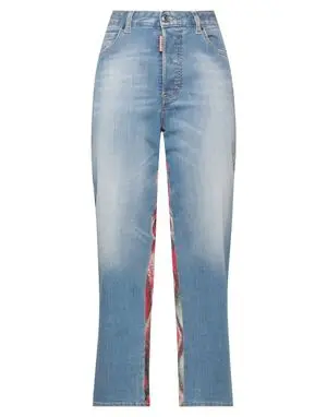 Dsquared2 Mom Fit Jeans With Leather Trims