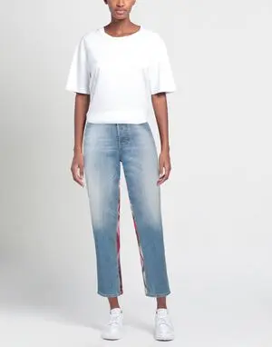 Dsquared2 Mom Fit Jeans With Leather Trims