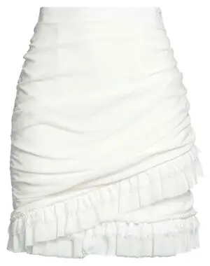 Balmain Mini Skirt With Lace And Ruffle Detail