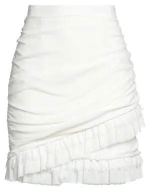 Balmain Mini Skirt With Lace And Ruffle Detail