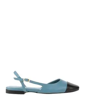 BALDININI Emerald Leather Ballet Flats Blue