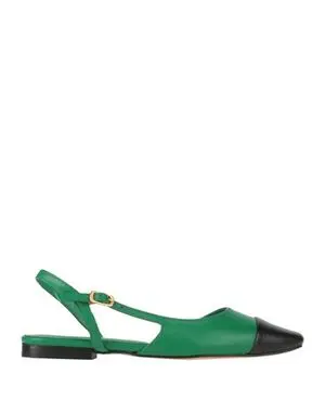 BALDININI Emerald Leather Ballet Flats - Green