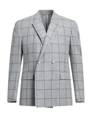 CC COLLECTION CORNELIANI Blazer Size Virgin Wool, Linen - Light Grey