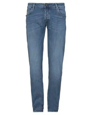 HANDPICKED Straight-leg Jeans With Leather Trims