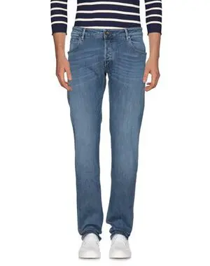 HANDPICKED Straight-leg Jeans With Leather Trims