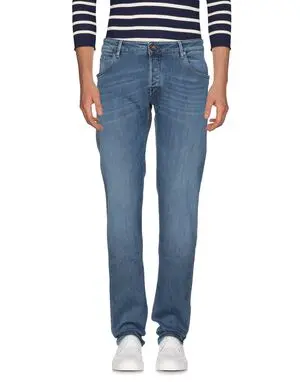 HANDPICKED Straight-leg Jeans With Leather Trims