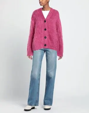 N°21 Cardigan In Mohair Wool And Polyamide - Magenta
