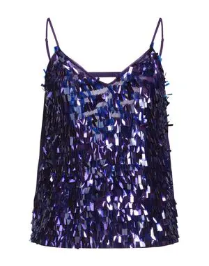 Pinko Crepe Camisole With Appliqués - Purple