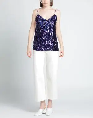 Pinko Crepe Camisole With Appliqués - Purple