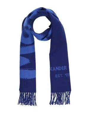 Alexander McQueen Man Scarf Light Grey Size - Wool Blue
