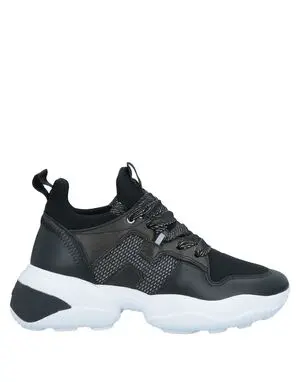 Hogan Leather And Textile Sneakers - Black