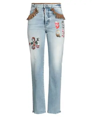 Dsquared2 Jeans In Light Wash With Appliqués