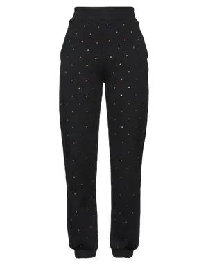 MSGM Fleece Pants With Rhinestones - Black