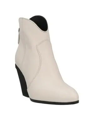 Hogan Ankle Boots Cream Size Calfskin