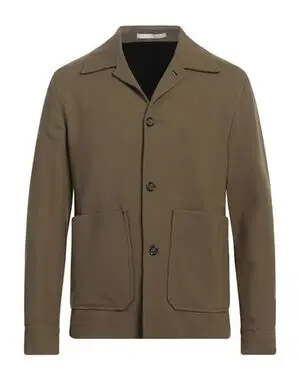 PAOLO PECORA Jacket Size Viscose, Polyamide, Elastane - Green