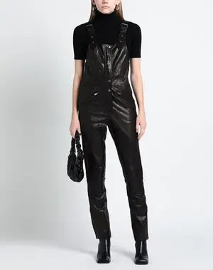 Isabel Marant Étoile Jumpsuit In Lambskin - Black