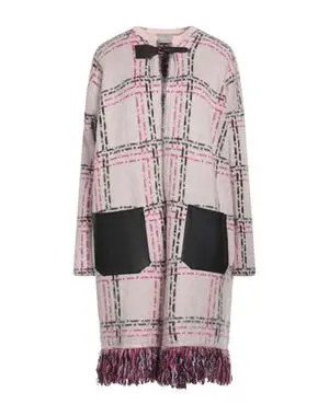 DRUMOHR Wool-blend Intarsia-knit Coat - Pink
