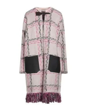 DRUMOHR Wool-blend Intarsia-knit Coat - Pink