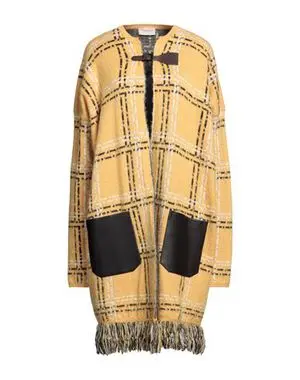 DRUMOHR Wool-Blend Intarsia-Knit Coat Yellow