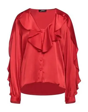 GATTINONI Ruched Satin Shirt - Red