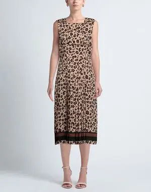 SEVENTY VENEZIA Leopard-print Midi Dress - Beige