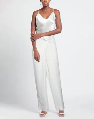 FERRAGAMO Twill Wide Leg Pants - White