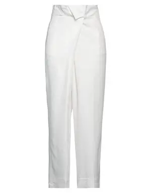 FERRAGAMO Twill Wide Leg Pants - White