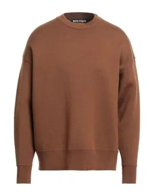 Palm Angels Knitted Crewneck Sweater - Brown