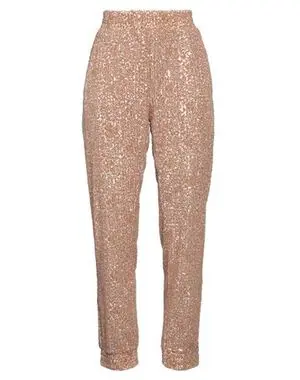 Pinko Polyester And Elastane Sequined Tapered Pants - Camel