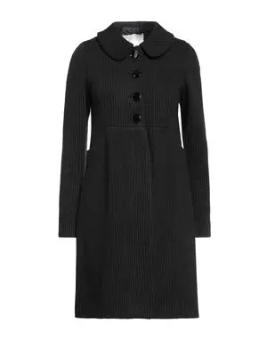 EMMA & GAIA Single-breasted Wool Blend Coat - Black