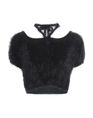 MSGM Knitted Velour Sweater - Black