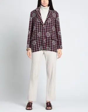 Maje Single-breasted Houndstooth Flannel Coat
