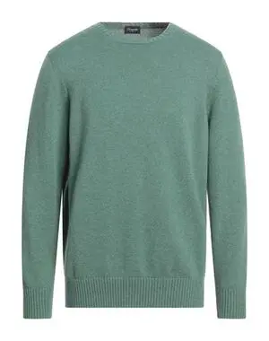 DRUMOHR Man Sweater Coral Size 40 Cashmere Sage Green