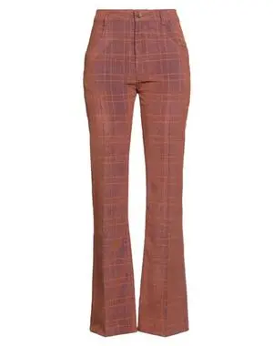 Alexander McQueen Flared Tartan Pants - Rust