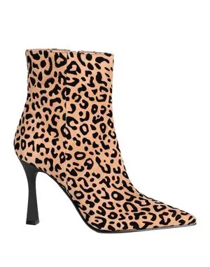 OVYE Leather Ankle Boots With Leopard Print